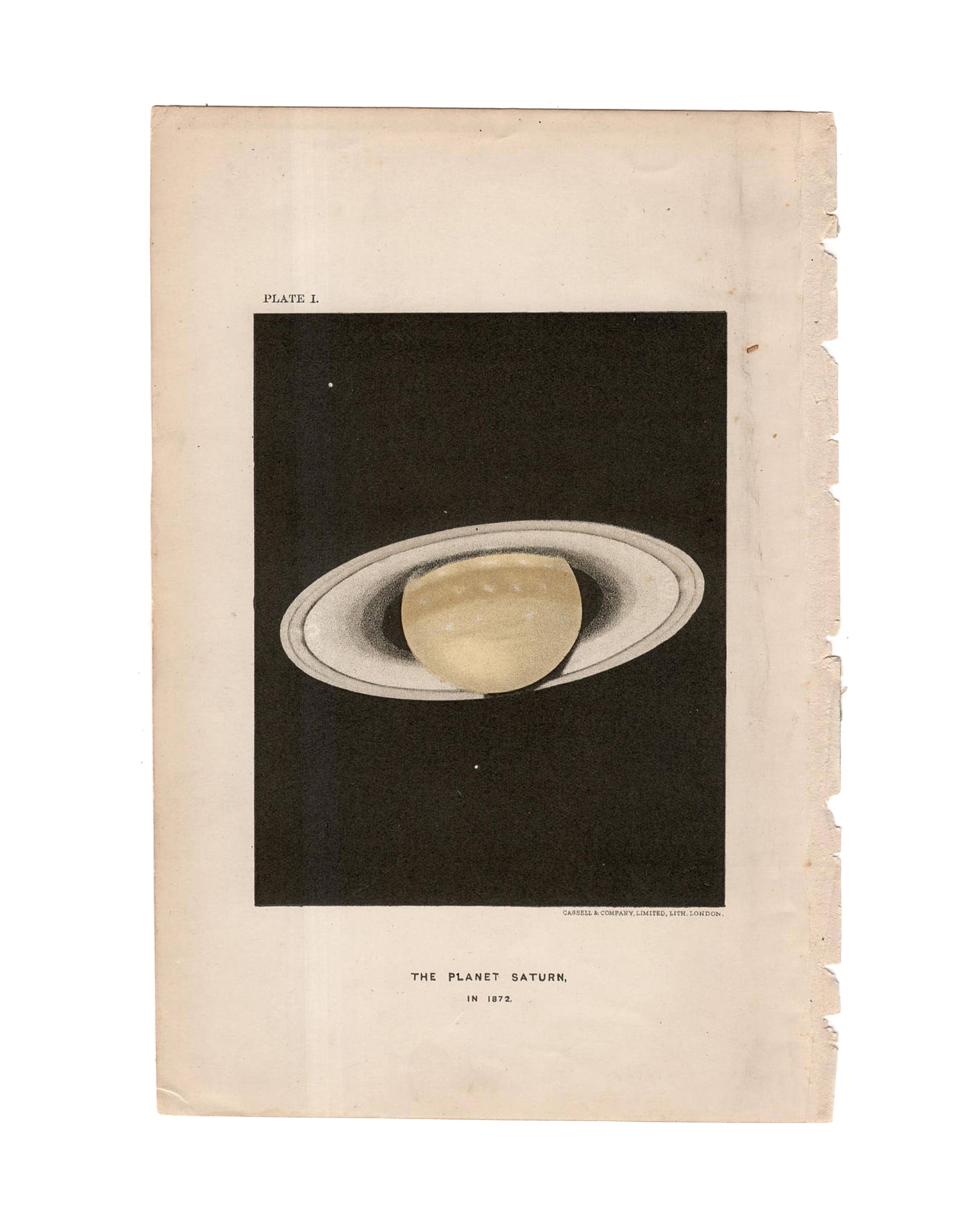"The Planet Saturn in 1872" Antique Lithograph - Kiki Wonder